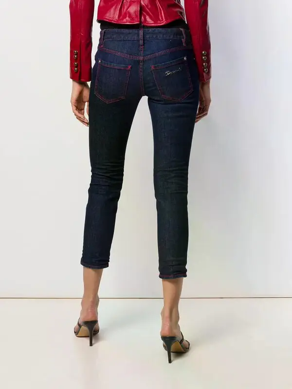 Dsquared2 Skinny Cropped Jeans With Silver-tone Stud Detailing