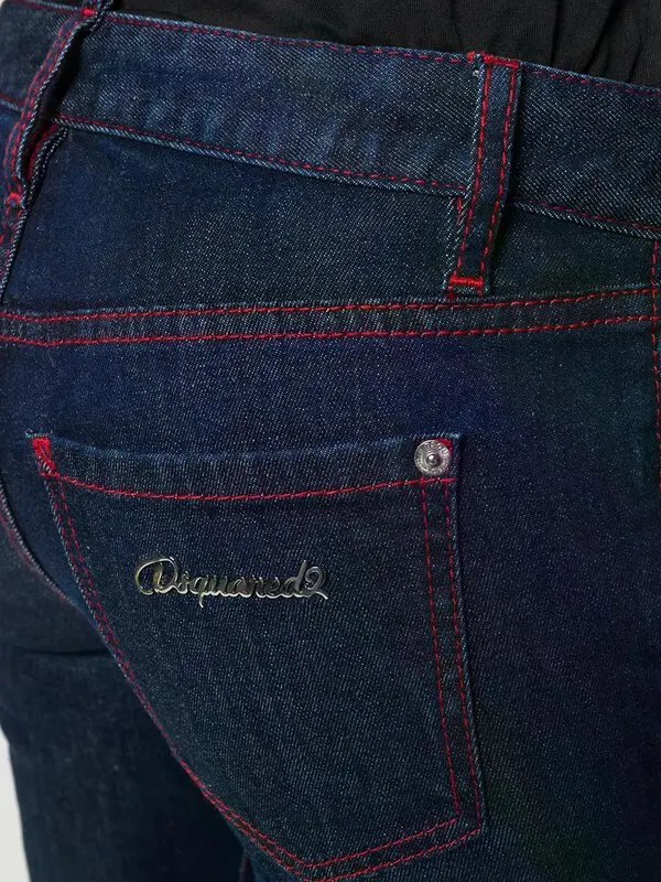 Dsquared2 Skinny Cropped Jeans With Silver-tone Stud Detailing