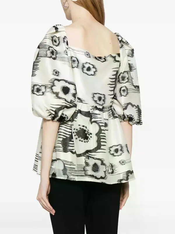 Stine Goya Kinsley Floral-print Sheer Organza Blouse