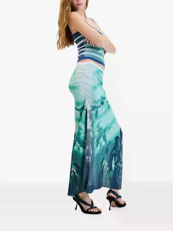 Ph5 Lina Ruched Midi Skirt - Green