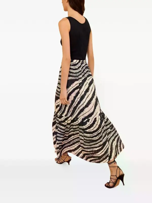 Ulla Johnson Shibori-print Midi Skirt - Black