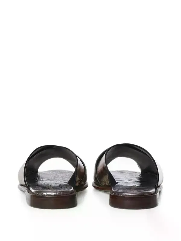 GIULIANO GALIANO Crinkled Effect Crossover Strap Sandals