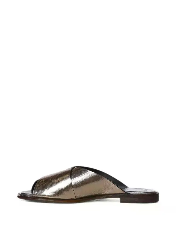 GIULIANO GALIANO Crinkled Effect Crossover Strap Sandals