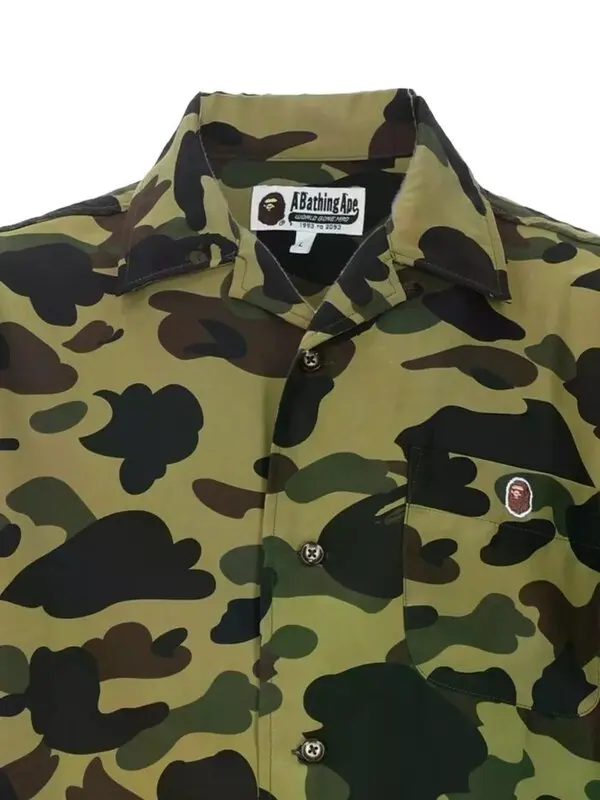 A BATHING APE Abc Camo-print Short-sleeve Shirt - Green