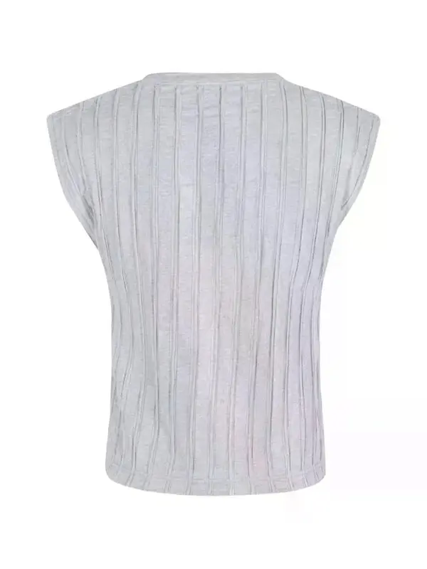 IRO PARIS Pleated Sleeveless Crewneck Top - Grey