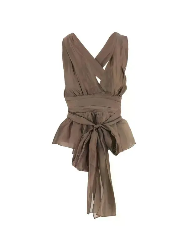 THE GARMENT Bow-detail Peplum Top