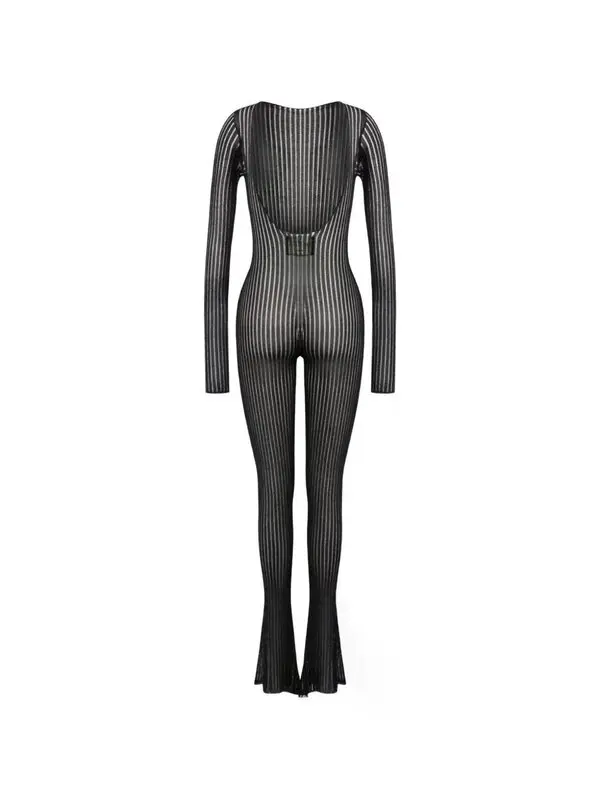 DONDUP Ribbed-knit Open-back Jumpsuit