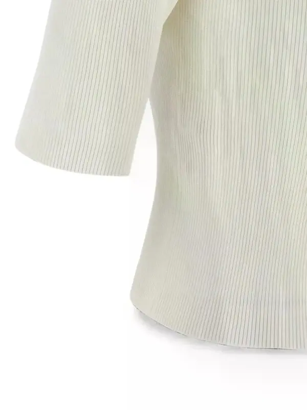 Auralee Ribbed Knit Polo Shirt