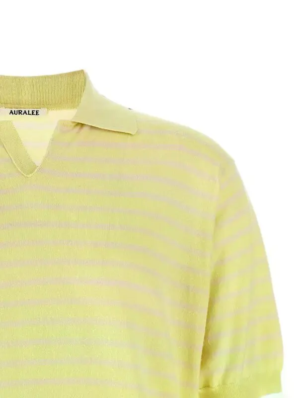 Auralee Striped Cotton T-shirt