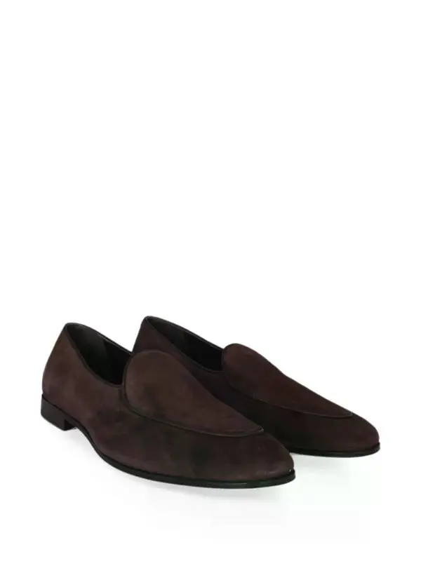 Eleventy Almond Toe Suede Loafers