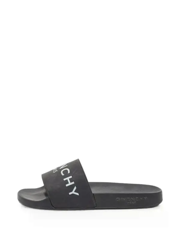 Givenchy Logo Print Open Toe Pool Slides