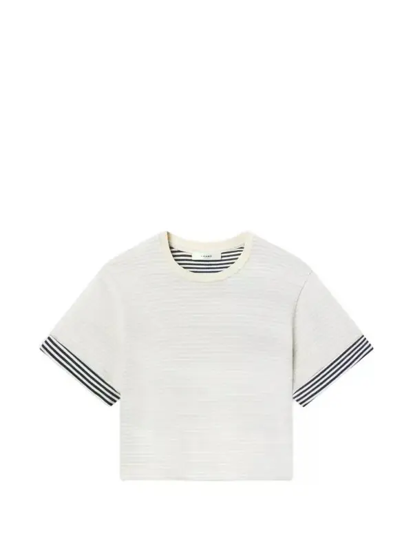 FRAME Striped Cuff Cropped T-shirt