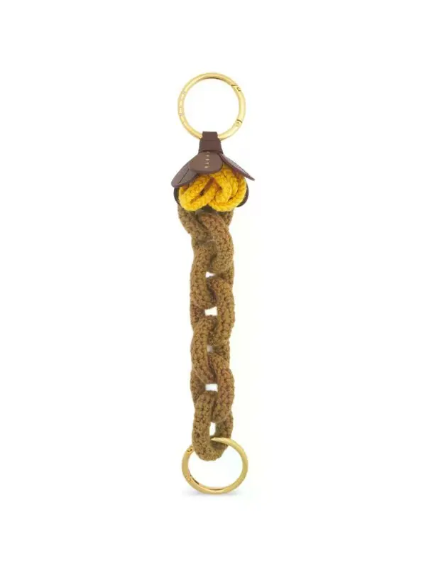 Marni Crochet Flower Detail Keyring - Neutrals