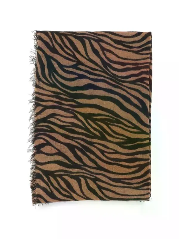 Faliero Sarti Animal-print Fringed Scarf - Neutrals
