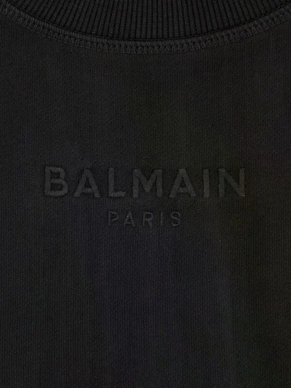 Balmain Logo Embroidered Cotton Sweatshirt