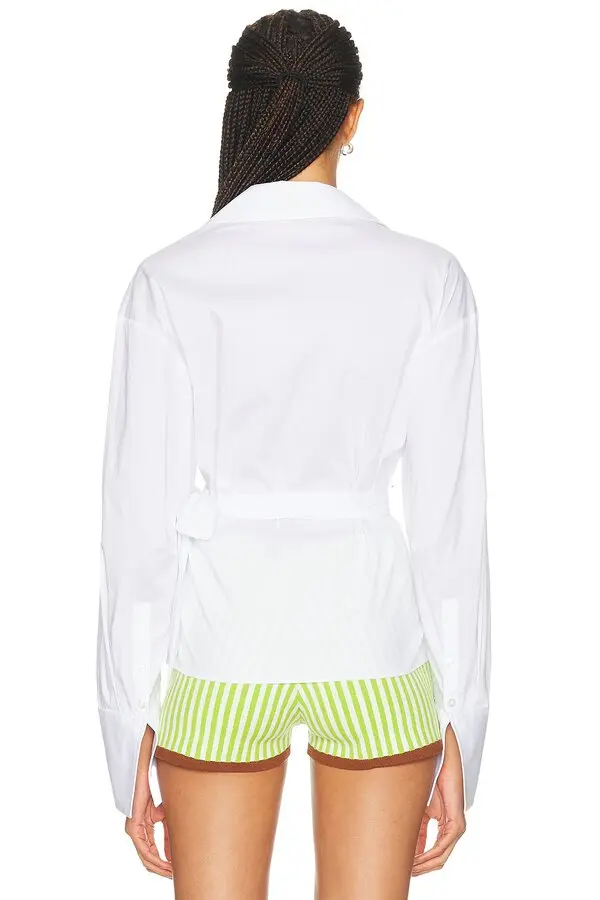 SIMONMILLER Anya Poplin Wrap Top