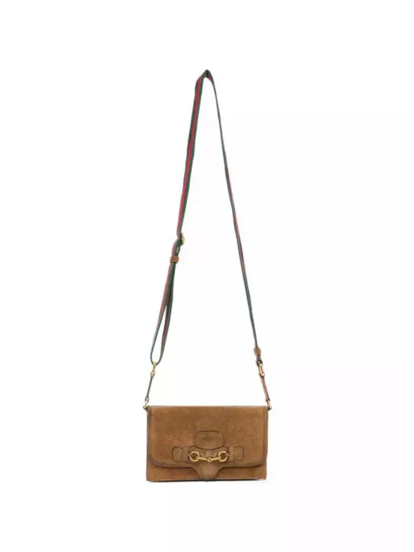 Gucci 1980s Horsebit Suede Clutch Bag