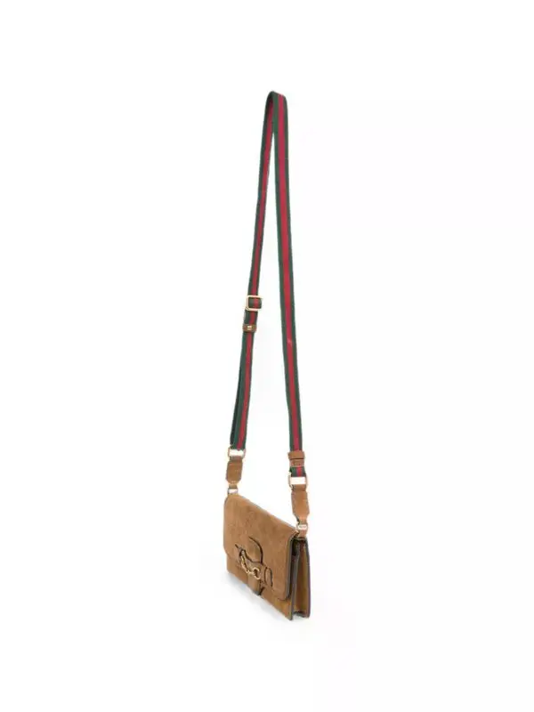Gucci 1980s Horsebit Suede Clutch Bag