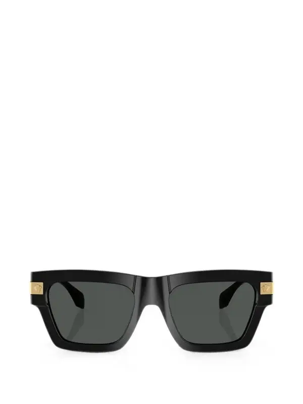Versace Medusa Biggie Rectangle Frame Sunglasses - Black
