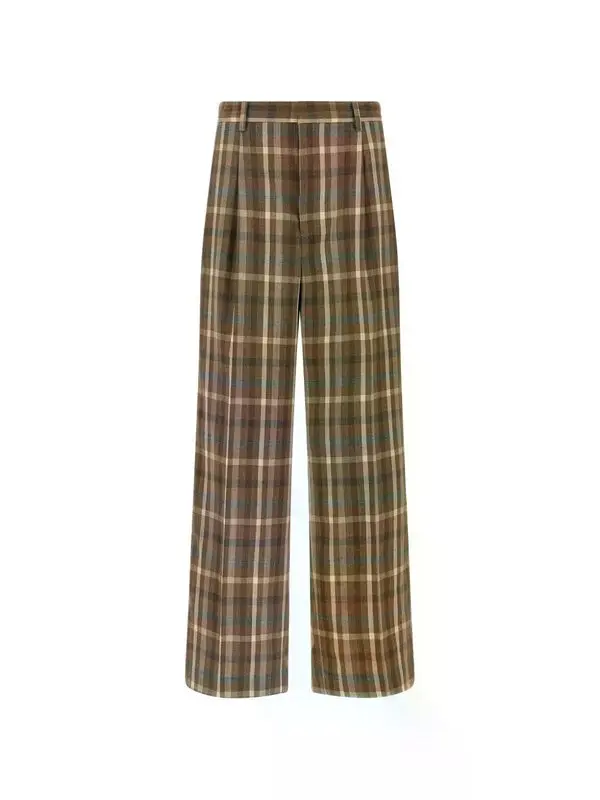 Auralee Check-pattern Wide-leg Trousers