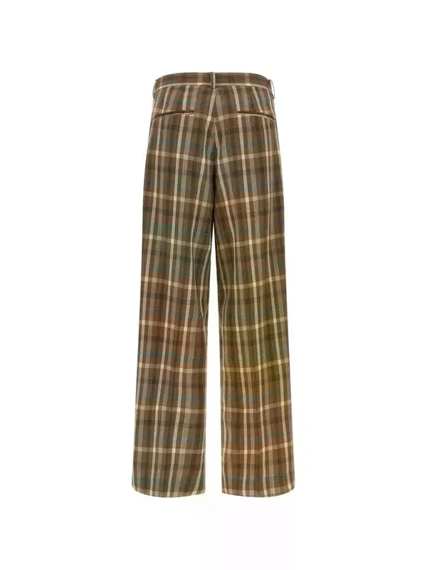 Auralee Check-pattern Wide-leg Trousers
