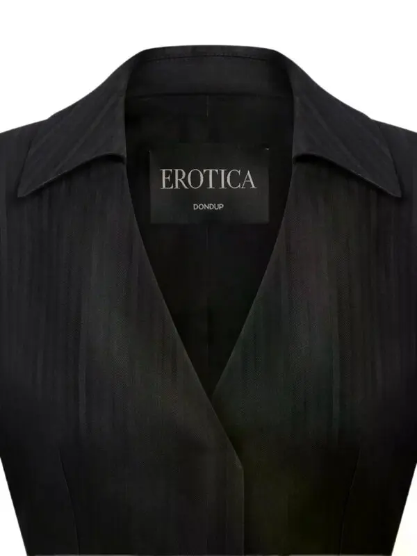 DONDUP Pinstripe Cropped V-neck Jacket - Black