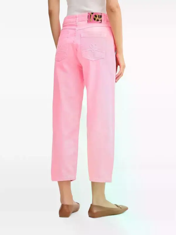 Lola Casademunt Cropped Jeans With Logo Patch