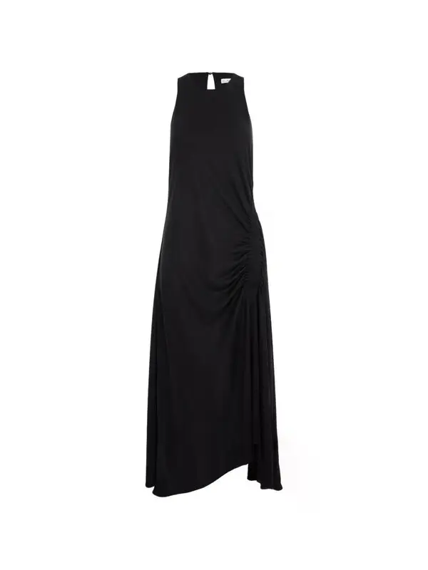 CUANNA Sleeveless Ruched Asymmetrical Hem Dress