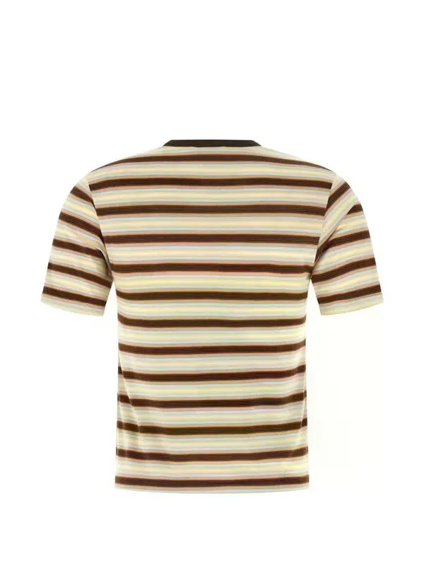 Auralee Gradient Striped V-neck T-shirt