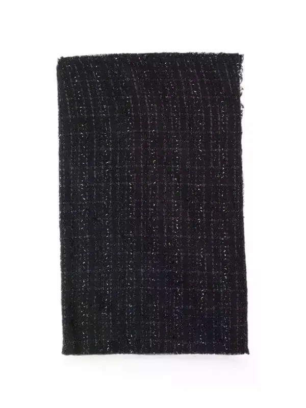 Faliero Sarti Metallic-thread Fringed Scarf - Black