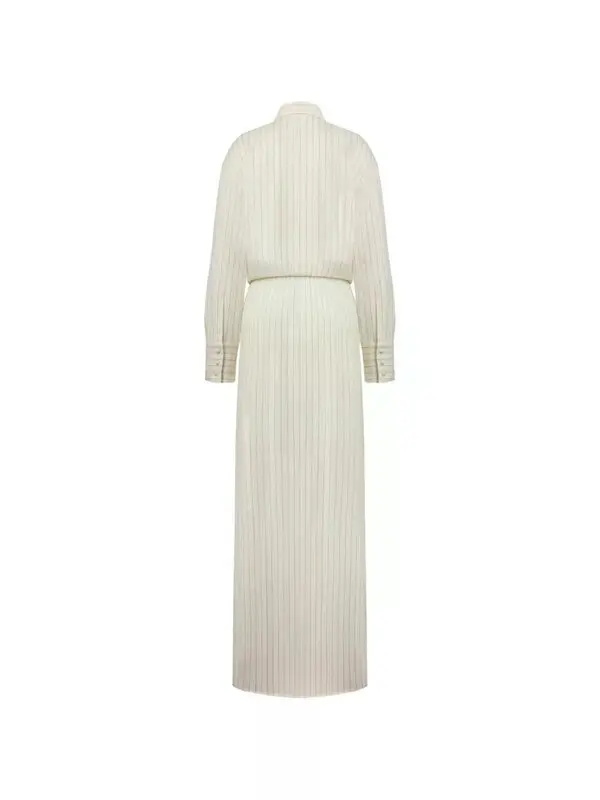 DONDUP Pinstripe Pattern Wrap Maxi Dress