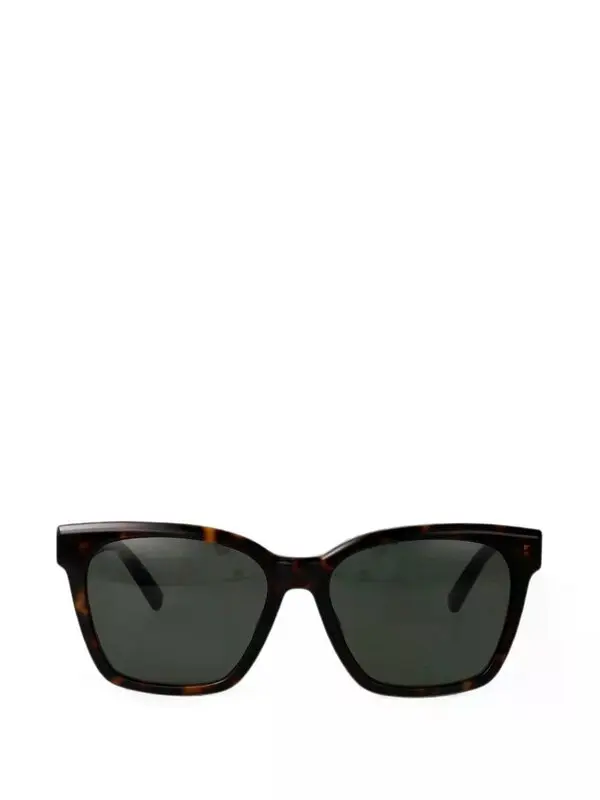 Saint Laurent Tortoiseshell Effect Square Frame Sunglasses - Brown