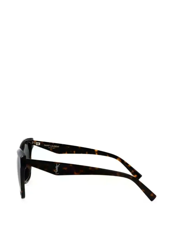 Saint Laurent Tortoiseshell Effect Square Frame Sunglasses