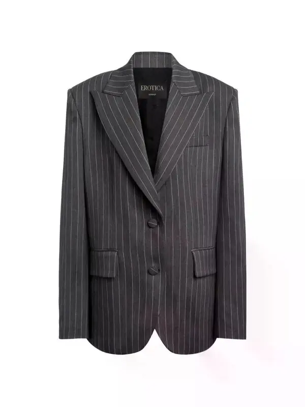 DONDUP Pinstripe Peak Lapel Jacket