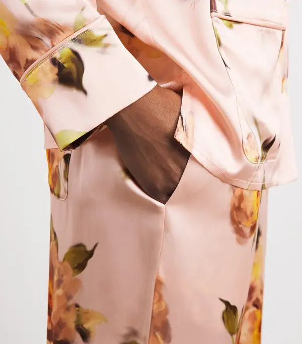 Harrods Silk Midnight Rose Pyjama Set