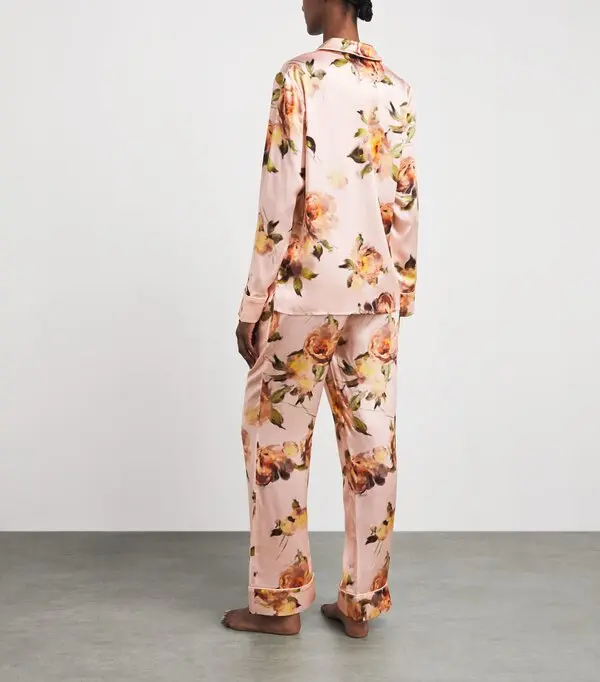 Harrods Silk Midnight Rose Pyjama Set