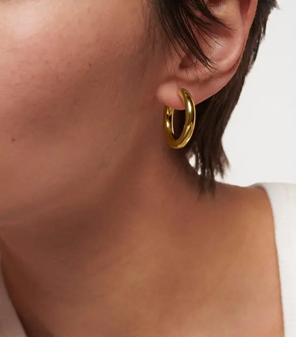 Monica Vinader Medium Vermeil Essential Hoop Earrings
