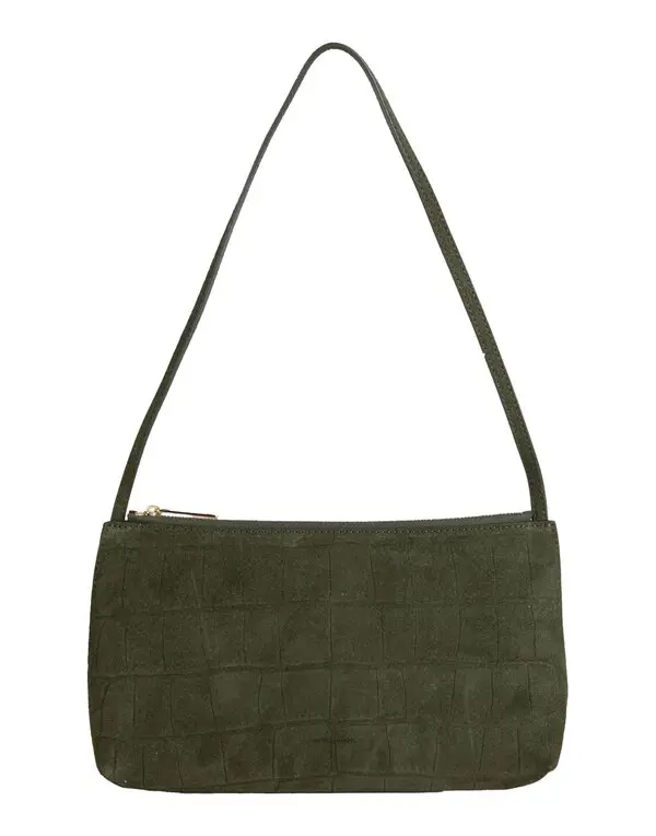 MANSUR GAVRIEL Suede Baguette Handbag - Dark Green