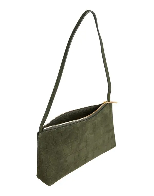 MANSUR GAVRIEL Suede Baguette Handbag - Dark Green