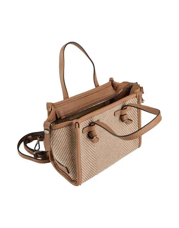 GIANNI CHIARINI Small Tweed And Leather Tote Bag - Beige