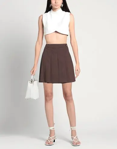 KAOS Chocolate Pleated Mini Skirt