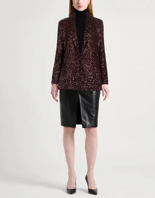 MANILA GRACE Sequined Single-breasted Blazer