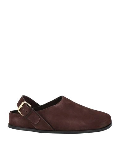 A.emery Suede Buckled Clogs - Dark Brown