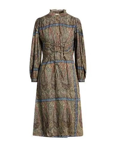 Antik Batik Paisley Print Cotton Midi Dress - Beige