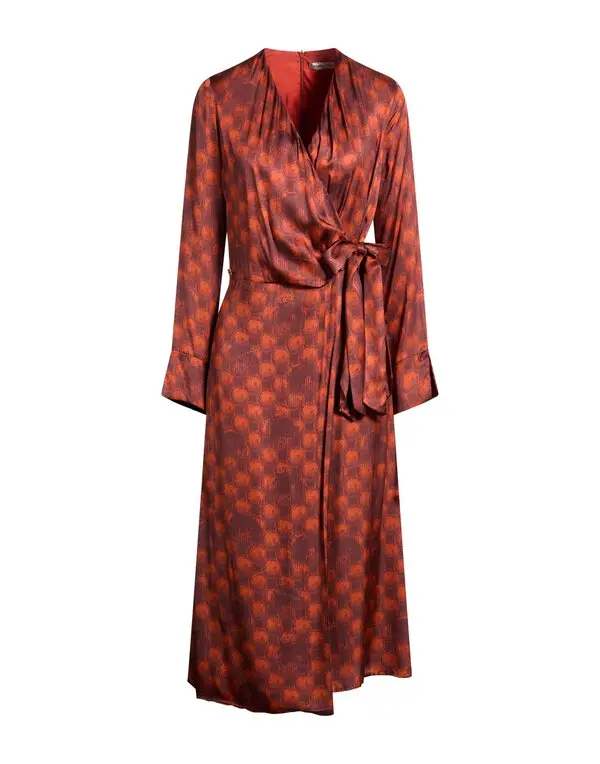 MANILA GRACE Midi Dress Rust Size Viscose