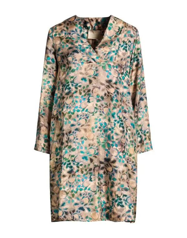 Momoni Mini Dress Deep Teal Size Silk