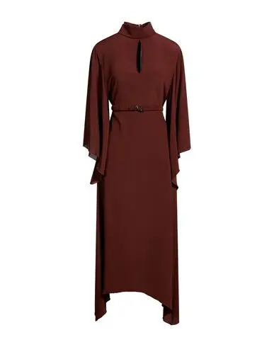 MANILA GRACE Chocolate Acetate And Silk Maxi Dress