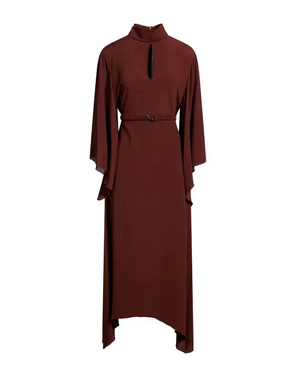 MANILA GRACE Chocolate Acetate And Silk Maxi Dress