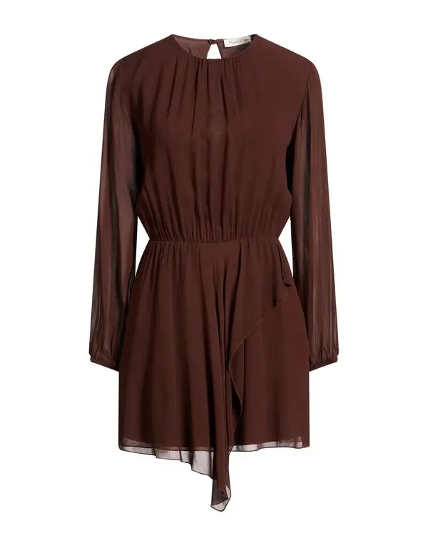 MANILA GRACE Chocolate Viscose Mini Dress