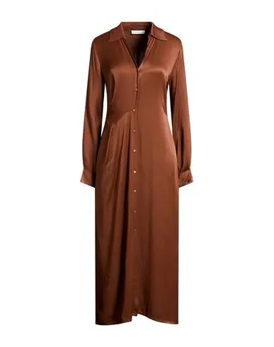MANILA GRACE Satin Maxi Shirt Dress